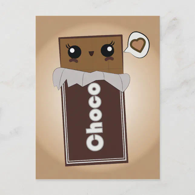 Cute Chocolate Bar Postcard | Zazzle