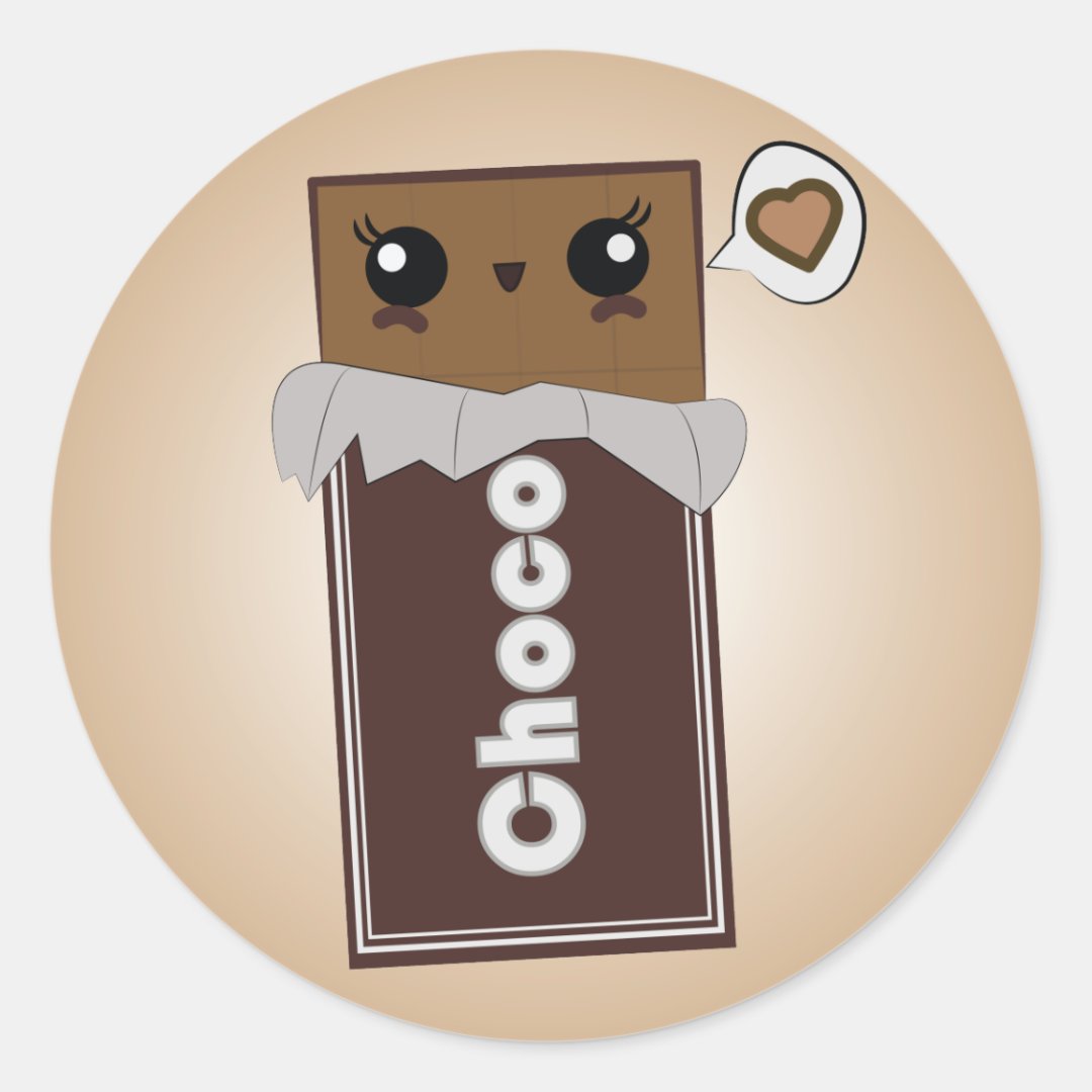 Cute Chocolate Bar Stickers | Zazzle