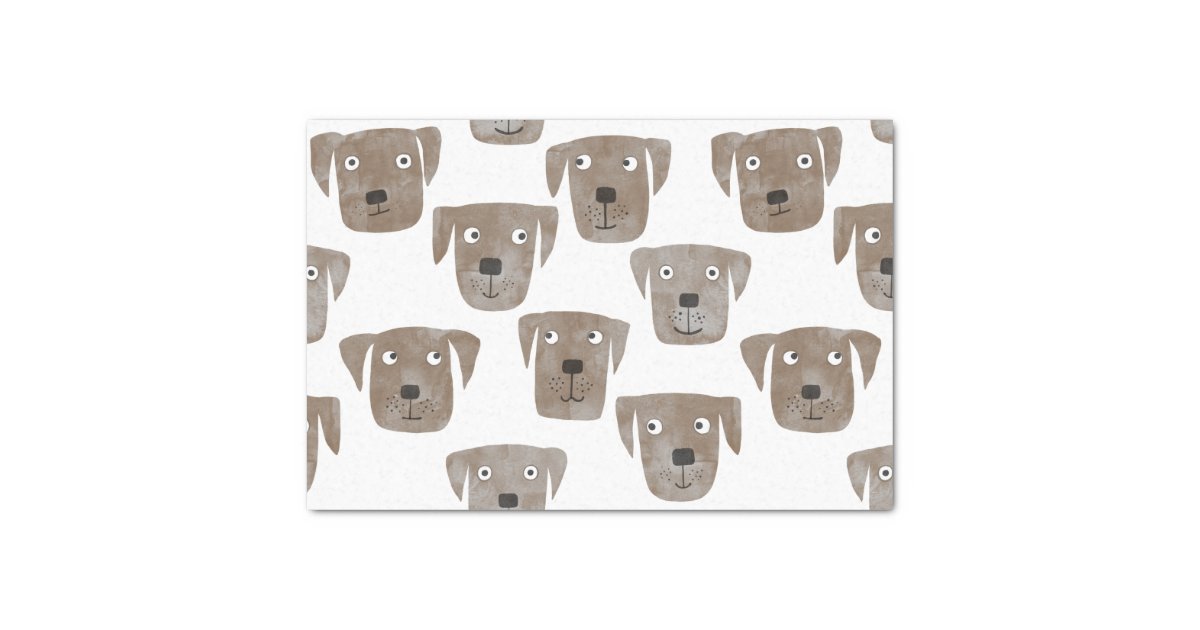 Cute Chocolate Labrador Retriever Dog Pattern Tissue Paper | Zazzle