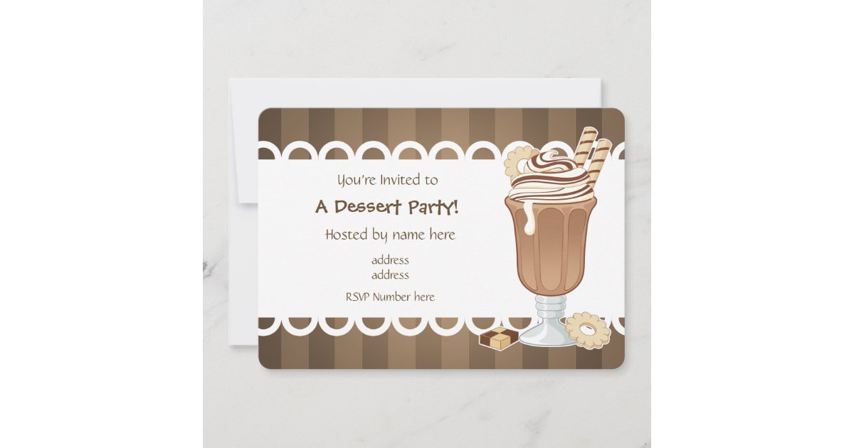Cute chocolate millkshake all occasion party invitation | Zazzle
