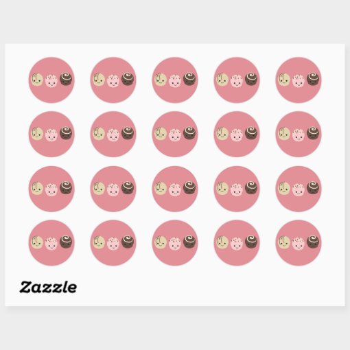 Cute Chocolate Truffles Classic Round Sticker | Zazzle