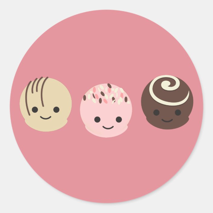 Cute Chocolate Truffles Classic Round Sticker | Zazzle.com