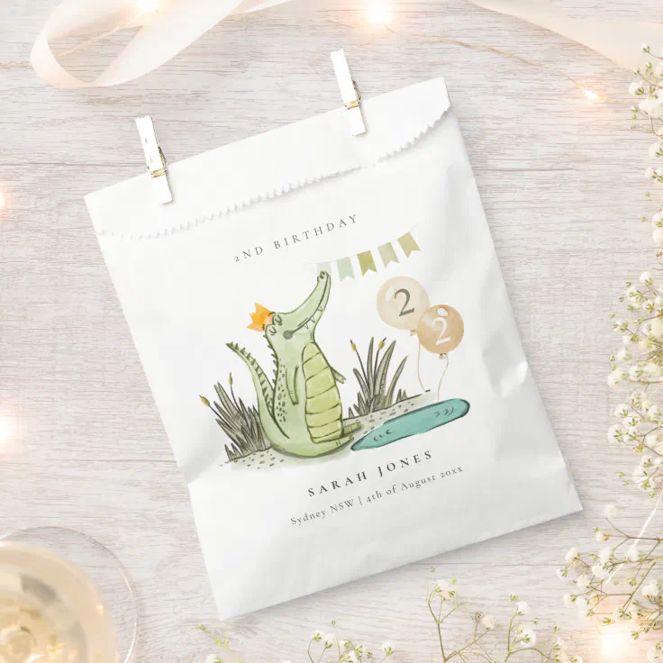 Cute Chomp Alligator in Swamp Any Age Birthday Favor Bag | Zazzle
