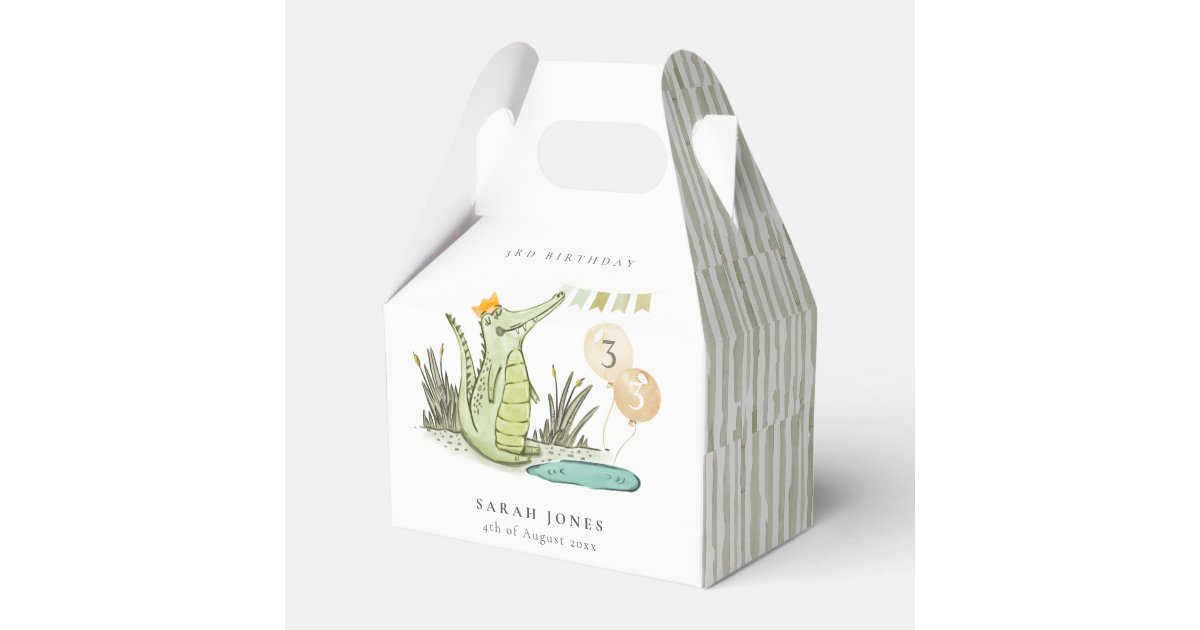 Cute Chomp Alligator in Swamp Any Age Birthday Favor Boxes | Zazzle