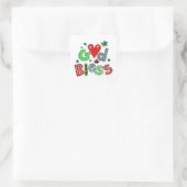 Cute Christian God Bless Greeting Text Expression Square Sticker | Zazzle