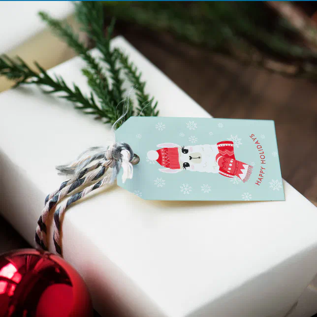 Cute Christmas Alpaca Gift Tags | Zazzle