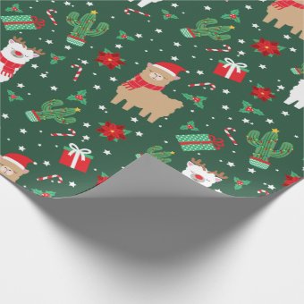 Cute Christmas Alpaca Wrapping Paper | Zazzle