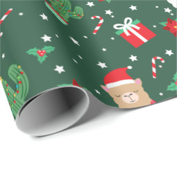 Cute Christmas Alpaca Wrapping Paper | Zazzle