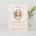 Cute Christmas Angel 1st Birthday Invitation | Zazzle