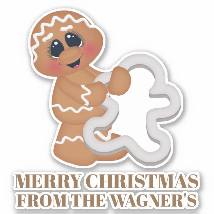 Cute Christmas baking cookie tin sticker | Zazzle