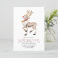 Cute Christmas Cartoon Reindeer Holiday Party Invitation | Zazzle