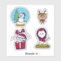 cute christmas cartoon stickers by NATTTSPACE | Zazzle