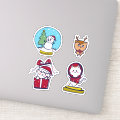 cute christmas cartoon stickers by NATTTSPACE | Zazzle