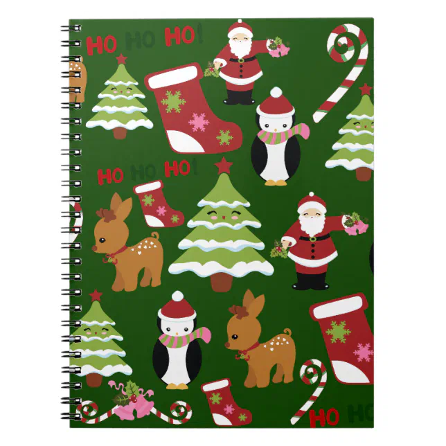 Cute Christmas Collage Design with Santa Notebook | Zazzle
