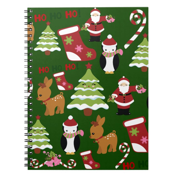 Cute Christmas Collage Design with Santa Notebook | Zazzle