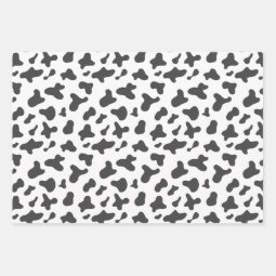 Cute Christmas Cow Bull Wrapping Paper Set of 3 | Zazzle