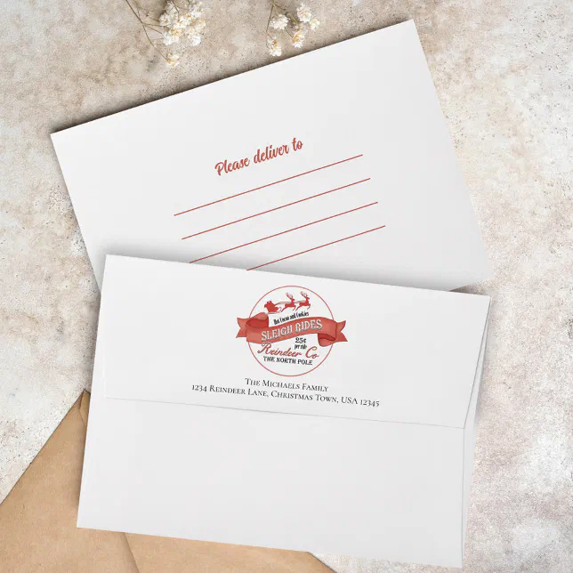 Cute Christmas Custom Santa Return Address Envelope | Zazzle