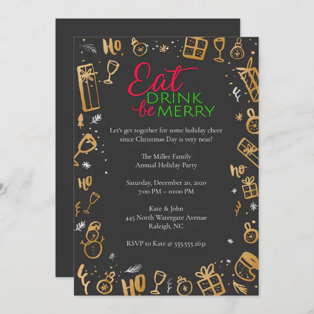 Cute Christmas Design Party Invitation | Zazzle
