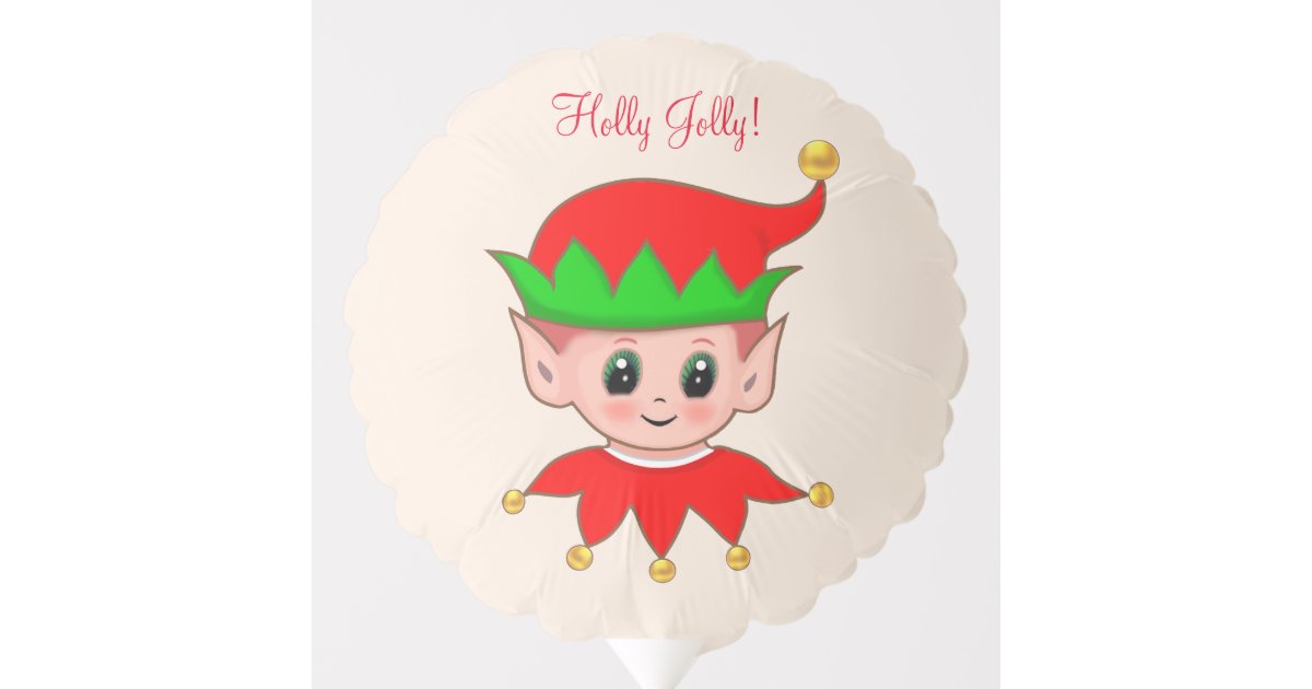 Cute Christmas Elf Balloon | Zazzle