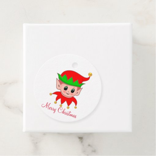 Cute Christmas Elf Favor Tags | Zazzle