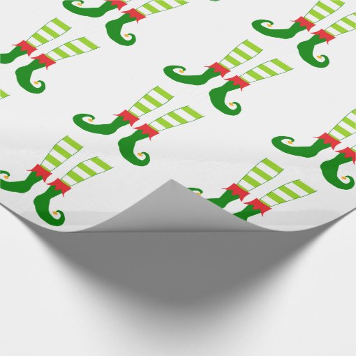 Cute Christmas Elf Feet Wrapping Paper | Zazzle