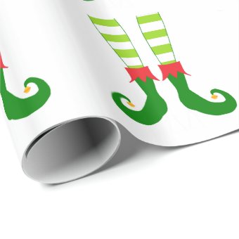Cute Christmas Elf Feet Wrapping Paper | Zazzle