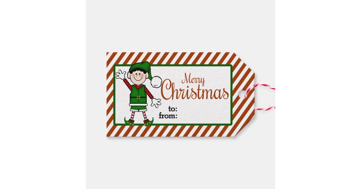 Cute Christmas Elf Gift Tags | Zazzle
