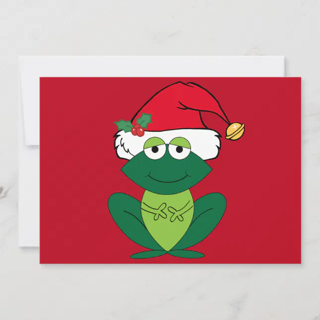 Cute Christmas Frog Holiday Card | Zazzle