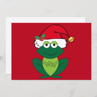 Cute Christmas Frog Holiday Card | Zazzle