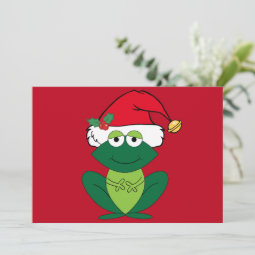 Cute Christmas Frog Holiday Card | Zazzle