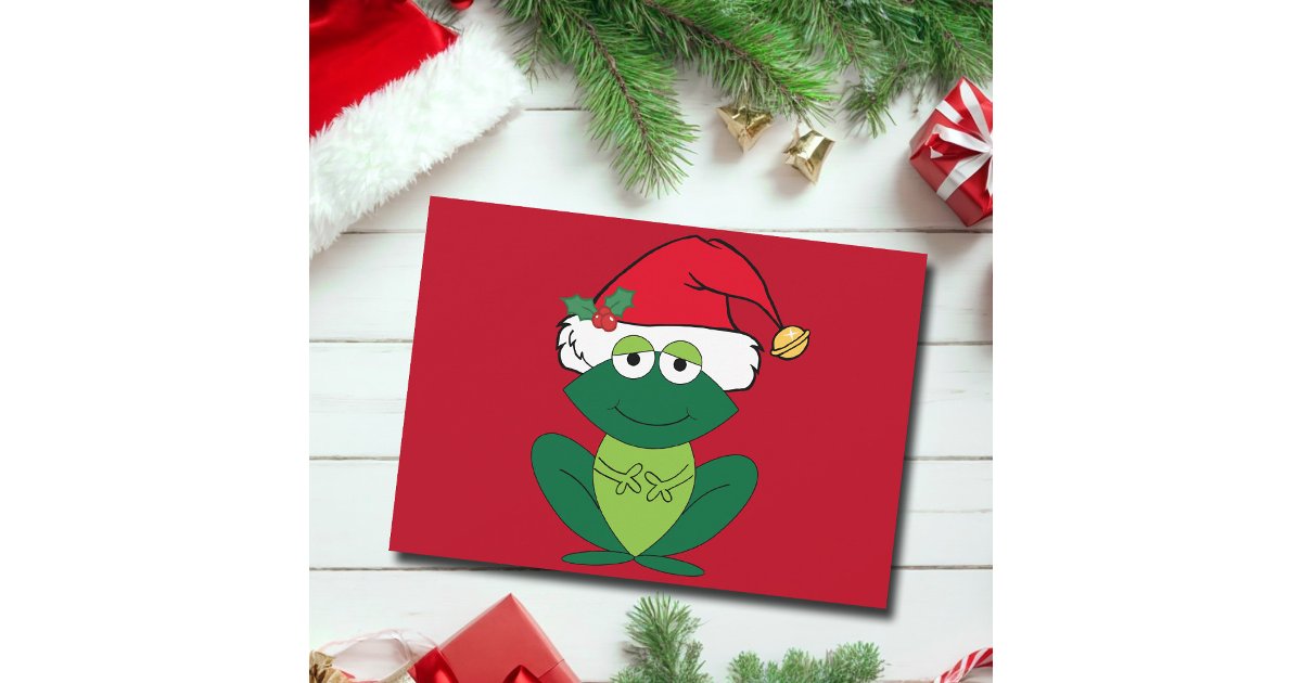 Cute Christmas Frog Holiday Card | Zazzle