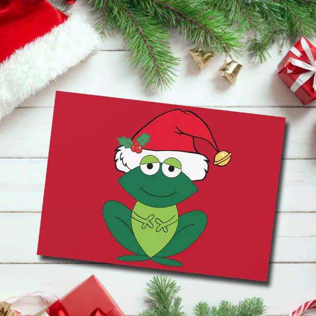 Cute Christmas Frog Holiday Card | Zazzle