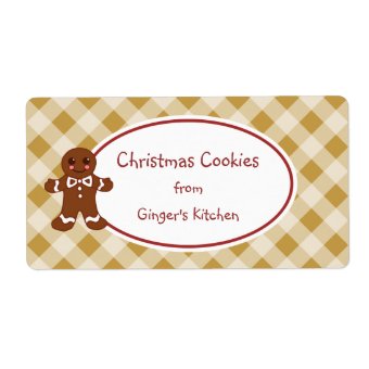 Cute Christmas Gingerbread Cookies Gift Tag Labels | Zazzle