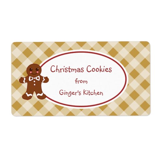 Cute Christmas Gingerbread Cookies Gift Tag Labels | Zazzle