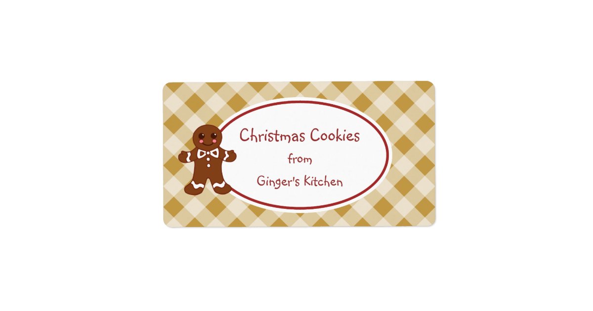 Cute Christmas Gingerbread Cookies Gift Tag Labels | Zazzle