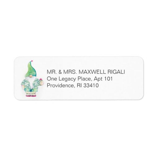 Cute Christmas Gnome Address Labels | Zazzle