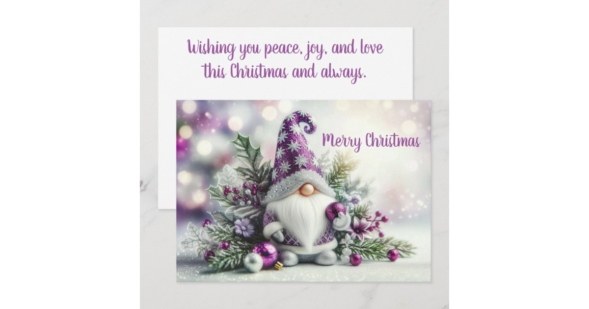 Cute Christmas Gnome Holiday Card | Zazzle
