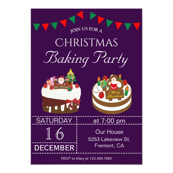 Cute Christmas Holiday Baking Party Invitation | Zazzle.com
