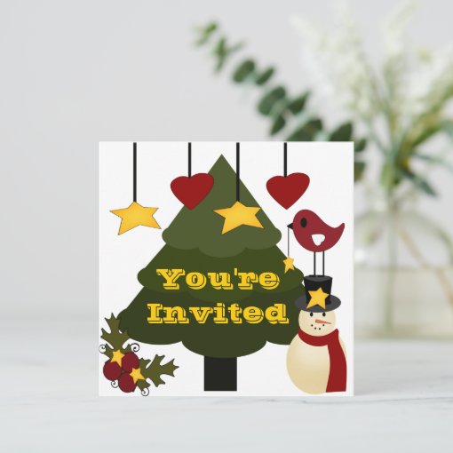 Cute Christmas Holiday Party Invitation Template | Zazzle