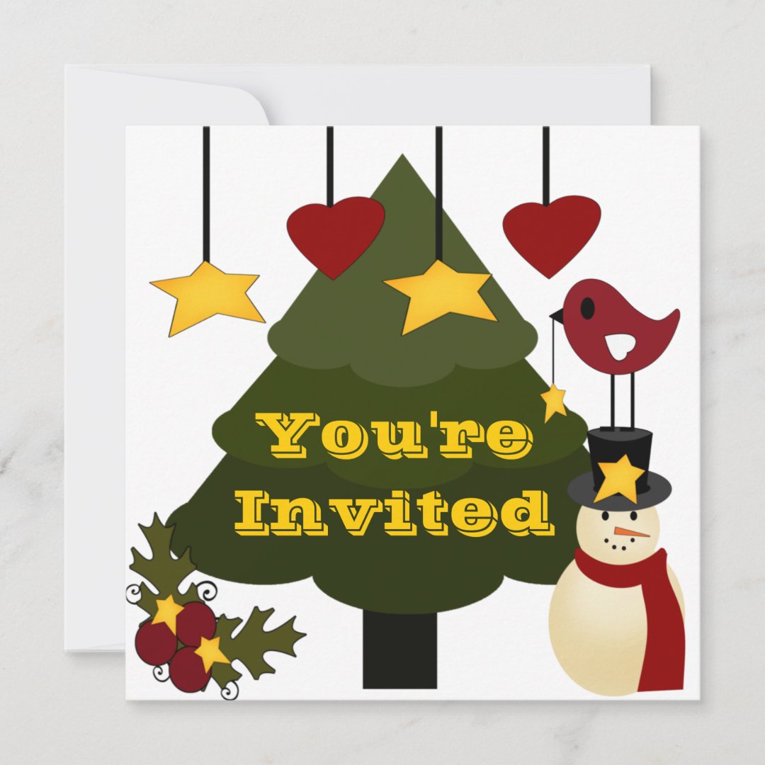 Cute Christmas Holiday Party Invitation Template | Zazzle