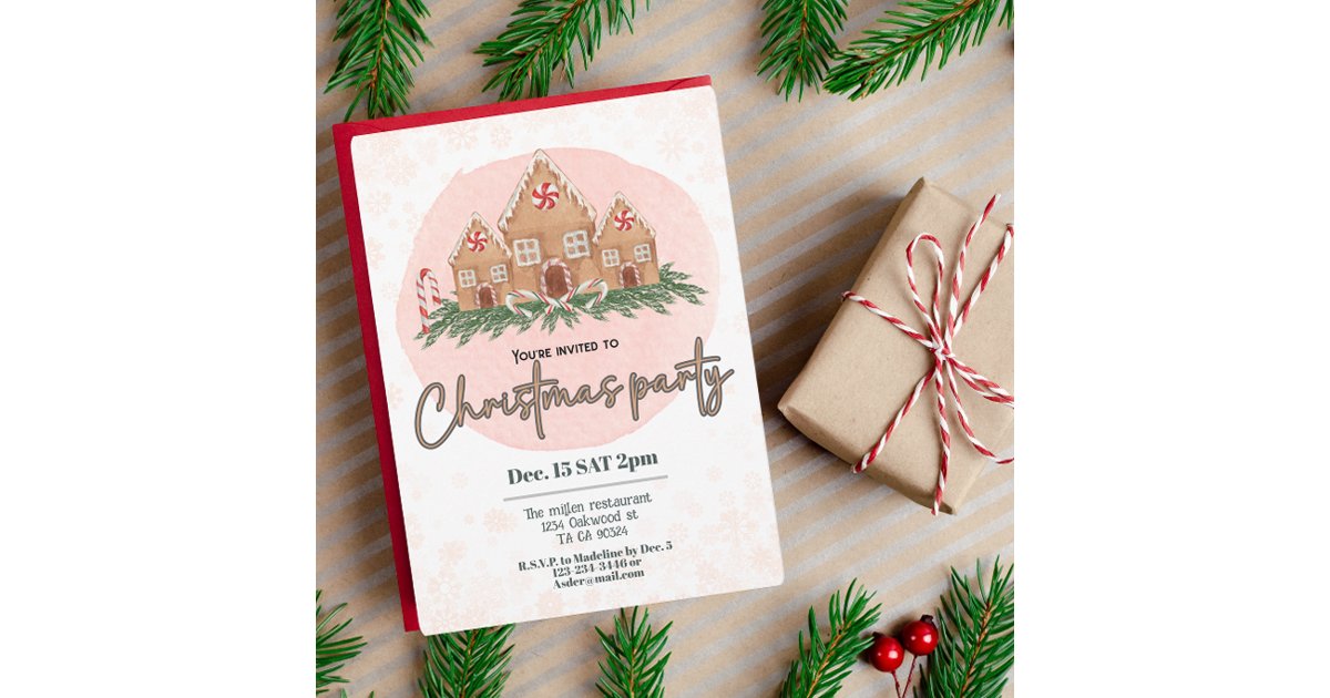 Cute christmas kids holiday party invitation | Zazzle