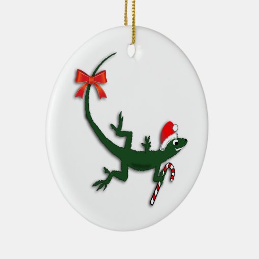 Cute Christmas Lizard Holiday Ornament | Zazzle
