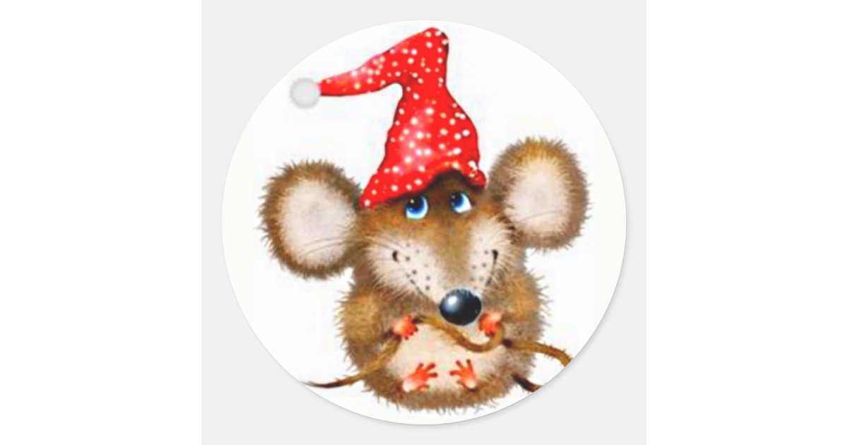 Cute Christmas Mouse Stickers | Zazzle