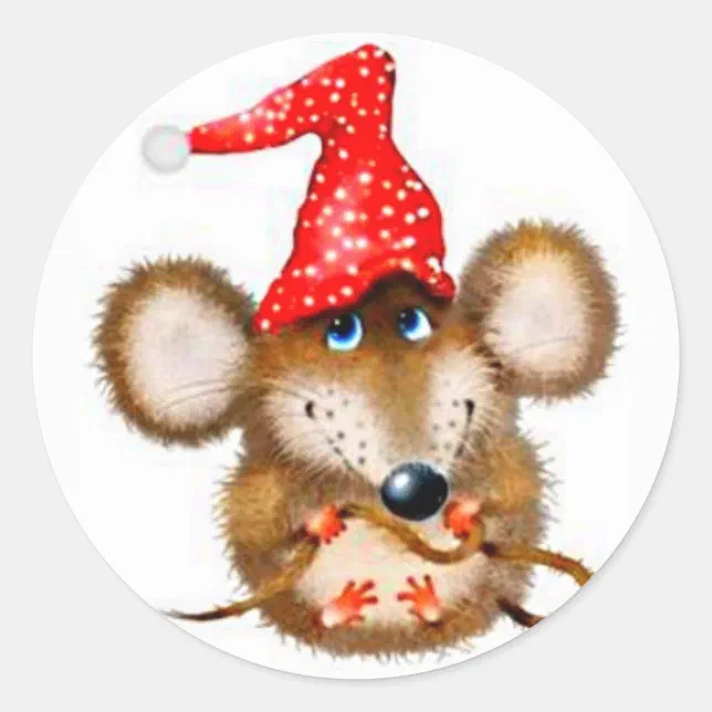 Cute Christmas Mouse Stickers | Zazzle
