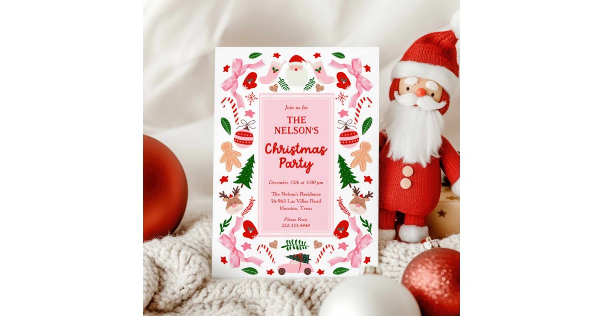 Cute Christmas Party Invitation | Zazzle