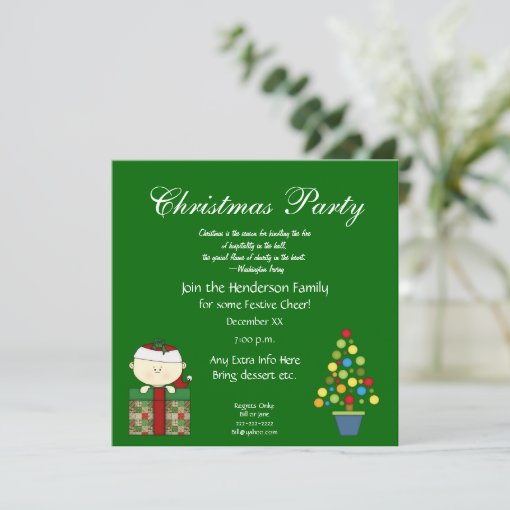 Cute Christmas Party Invitation-with Quote Invitation | Zazzle