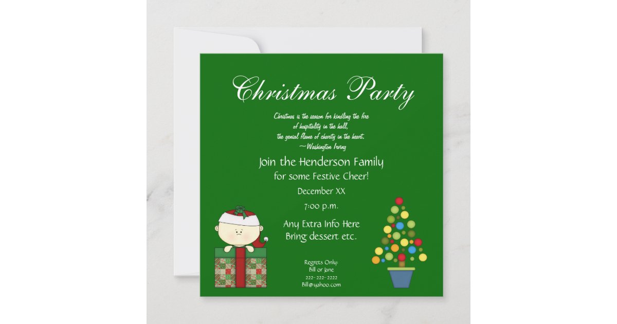 Cute Christmas Party Invitation-with Quote Invitation | Zazzle