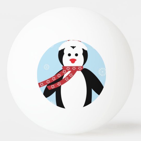Cute Christmas penguin cartoon Ping-Pong Ball | Zazzle.com