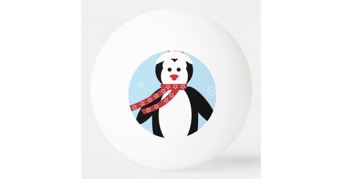 Cute Christmas penguin cartoon Ping-Pong Ball | Zazzle
