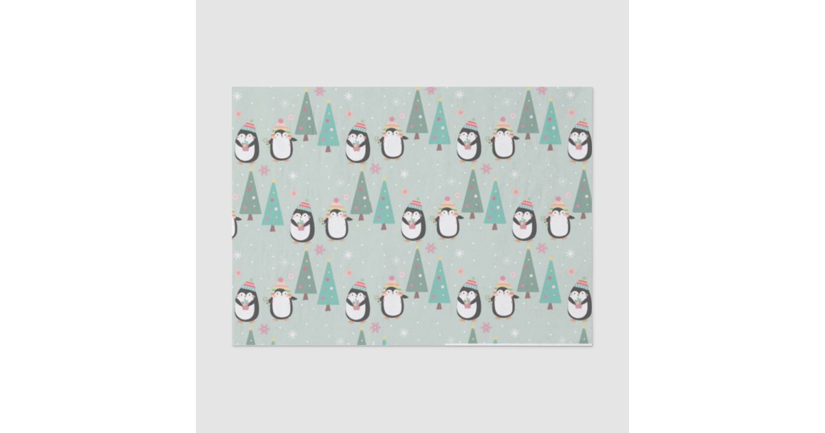 Cute Christmas Penguins Tissue Paper | Zazzle
